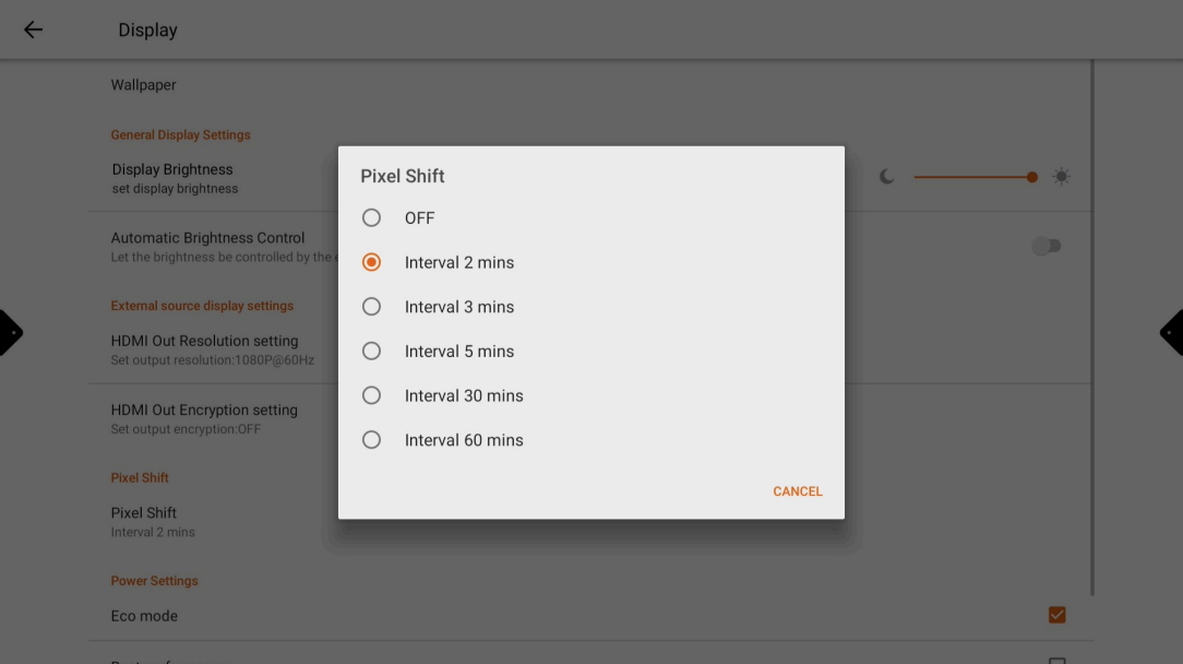 i3TOUCH E-ONE How to enable/disable pixel shift | i3CONNECT Docs