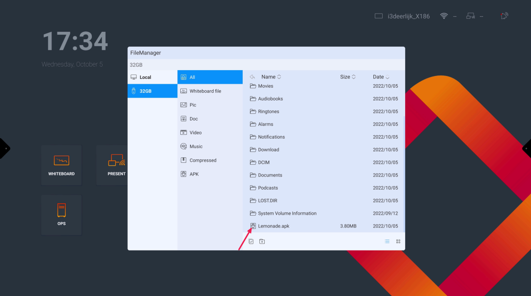 i3TOUCH X-ONE How to install an APK through USB stick | i3CONNECT Docs